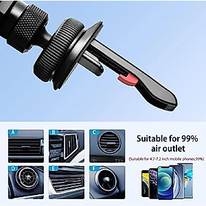 Phone Holder Car Invisible, Invisible Rotatable Air Vent Mount Car Phone Holder 360° Anti-Shake Universal Phone Mount for Car Dashboard & Air Vent,Universal for All Mobile Phones (Black,Knob Version)