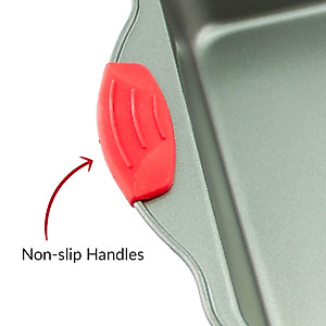 Boxiki Kitchen Non-Stick Steel 8x8 Square Baking Pan Durable, Convenient, and Premium Quality Non-Stick Baking Mold Bakeware.