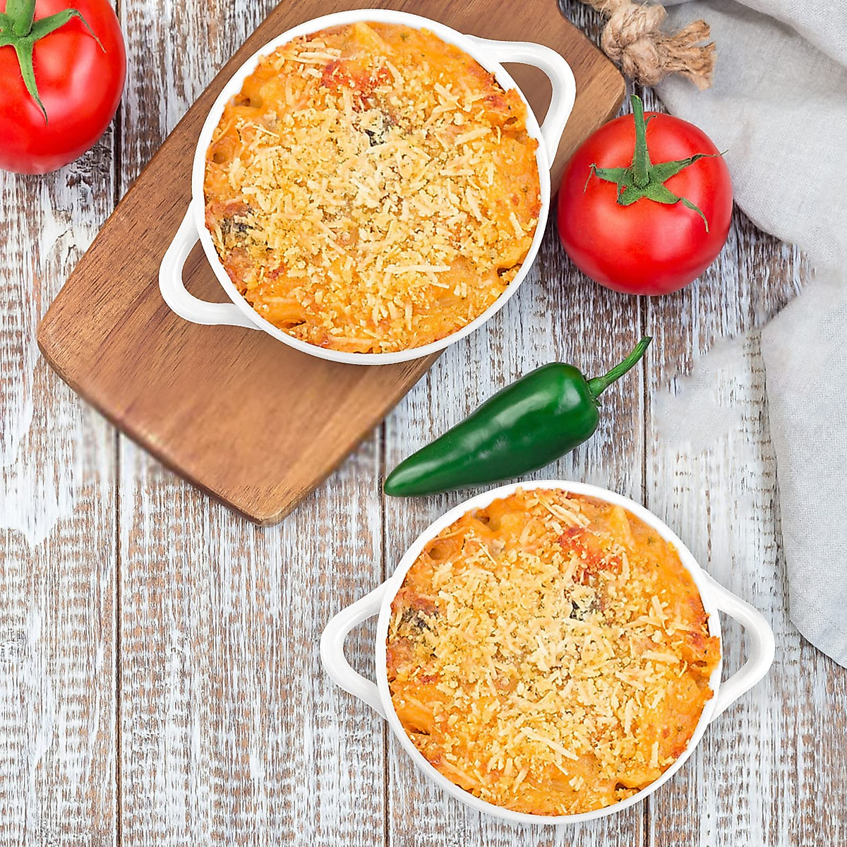 SOUJOY 6 Pack French Onion Soup Bowls, 22Oz Porcelain Serving Soup Bowls with Handles, Oven Safe Crocks for Soup, Cereal, Chill, Pot Pie, Beef Stew