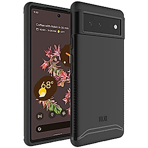 TUDIA DualShield Designed for Google Pixel 6 Case (2021), [Merge] Shockproof Military Grade Slim Heavy Duty Dual Layer Tough Protection for Pixel 6 Phone Case - Matte Black