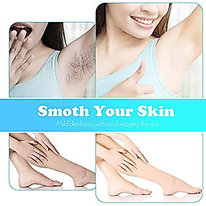 Crystal Hair Eraser, Reusable Crystal Hair Remover Magic Painless Exfoliation Hair Removal Tool, Magic Hair Eraser for Back Arms Legs, Washable, Hair Remover for Women and Men(Blue)