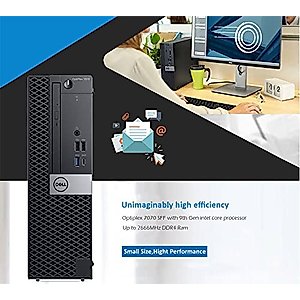 Dell OptiPlex 7070 SFF Desktop Computer PC, Intel 8 Core i7-9700 3.0GHz up to 4.70GHz,32GB DDR4 Ram New 1TB NVMe M.2 SSD,AX210 Built-in WiFi 6E,Windows 11 Pro, Wireless Keyboard & Mouse(Renewed)