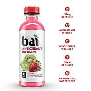 Bai Kupang Strawberry Kiwi, Antioxidant Infused Beverage, 18 fl oz bottle (Pack of 12)