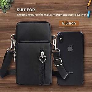 Small Crossbody Bags for Women, Black Waterproof Cell Phone Crossbody Wallet Purse Handbags Mens Gym Bags, Detachable Strap Multi Pocket Casual Outdoor Sling Designer Crossbody Bags for Women Unisex