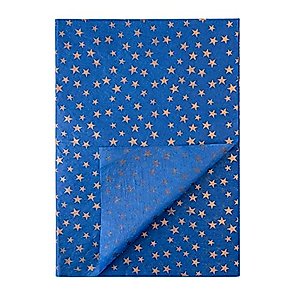 Aimto Gold Star Navy Blue Tissue Paper Gift Wrapping Paper for DIY Art Craft Decoration Gift Packaging - 27.5inch x 19inch (50 Sheets)