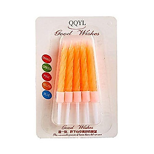 3.5" 5" Short Long Gold Candles for Birthday Cakes Topper Decor for Small Middle Large Birthday Party Cake for Women Child Men Girl (Candy Orange, Short Candle)