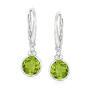 Ross-Simons 3.60 ct. t.w. Peridot Drop Earrings in Sterling Silver