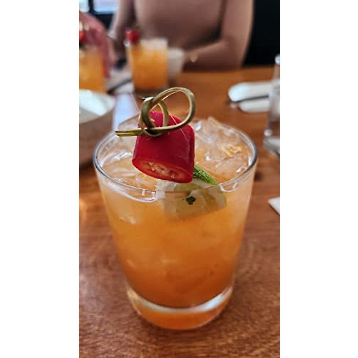 Gmark Bamboo Cocktail Picks 4.5" 300 ct - Bamboo Knot Skewers, Looped Knot Twisted Ends Perfect for Cocktail Party, Barbeque, Club Sandwiches - Pack in Box GM1114