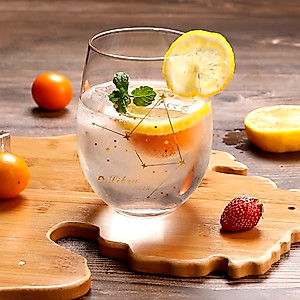 HOHY Libra Wine Glass Libra Gift 20oz, Libra Stemless Wine Glass, Constellation Glasses Zodiac Sign Define Design, Horoscope Gift, Astrology Gifts for Women Men