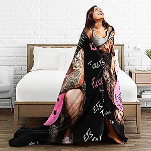 Pop Singer MGK Fuzzy Soft Blanket,Soft Throw Blankets, Breathable Lightweight Blanket Flannel Travel Personalized Blankets for Couch Bed Sofa
