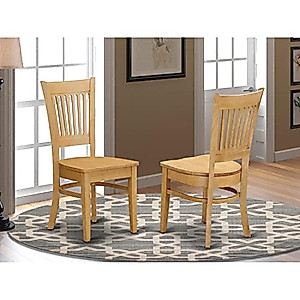 East West Furniture VAC-OAK-W Dining Chairs, Wood Seat