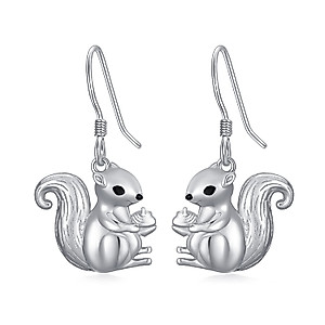 PROESS Frog/Squirrel Earrings Sterling Sliver Frog Jewelry Frog Gift for Women Girl Nickel Free (Squirrel)