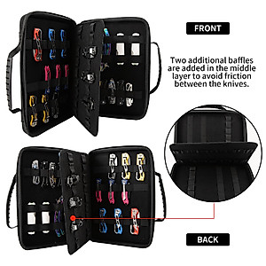QEES Knife Display Case,62 Slots Knife Case,Knife Storage,Butterfly Knives Storage Organizer,Pocket Knives Collection Protector Butterfly Knives Case For Survival Tactical Outdoor EDC Mini Knife