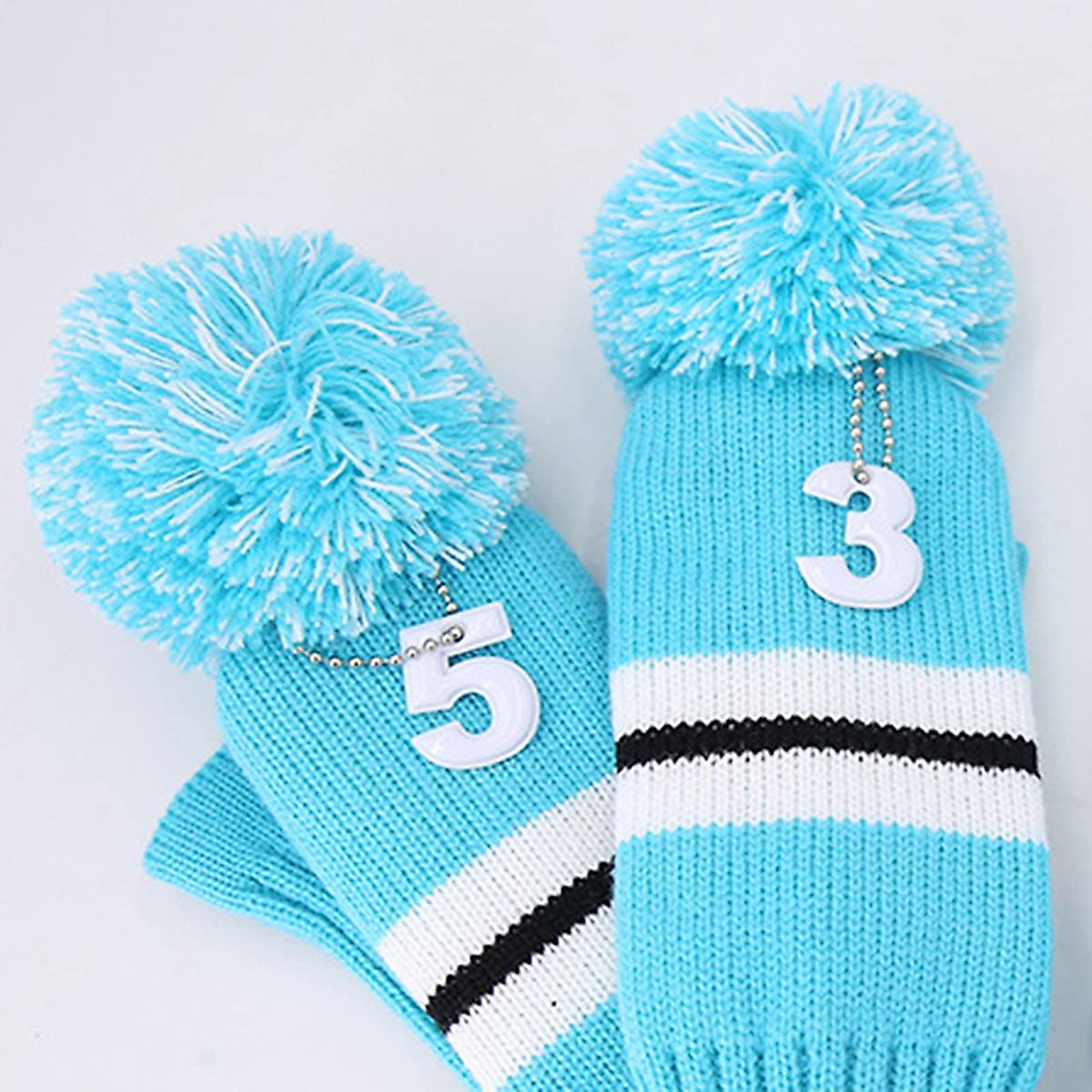 SM SunniMix 3 Pieces Knitted Golf Headcover Driver Cover Anti-Slip Golf Club Wood Head Covers for Driver Wood, Fairway Wood and Hybrid(UT) Protect Sleeves