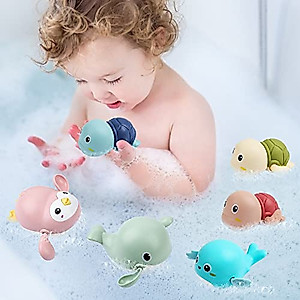 Baby Bath Toys,6 Pack Cute Swimming Water Bath Toys for Toddlers Boy Girls Toys for 1 2 3 4 Year Old,Floating Wind-up Bathtub Toys Gifts for Baby Pool Toys Toddler 1-3