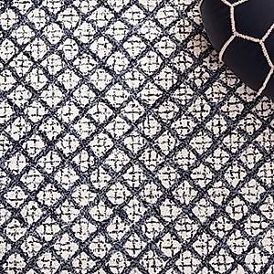 Safavieh Abstract Collection 3' x 5' Ivory/Navy ABT203N Handmade Wool Area Rug