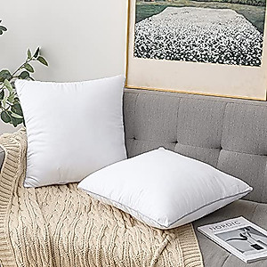 Comvi Cream Throw Pillows for Couch - Decorative Pillows, Inserts & Covers Set of 4 (2 Pillow Covers 18x18 + 2 Pillow Inserts 20x20)- Couch Pillows for Living Room - Velvet Sofa Pillows & Cushions