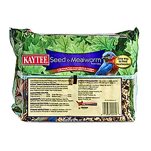 Kaytee Wild Bird Seed & Mealworm Seed Cake Food For Bluebirds, Chickadees, Woodpeckers and More, 1.4 Pound