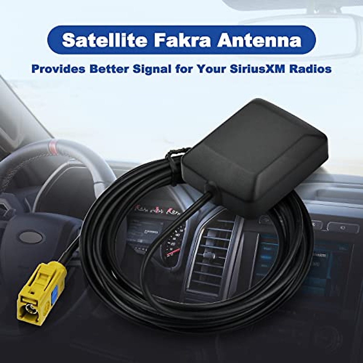 Eightwood Mini Satellite Radio Antenna Fakra K Curry Female Connector Compatible with Sirius XM Car Vehicle Trucks RV HD Hi-Fi Radio Stereo Receiver Tuner 2320-2345MHz