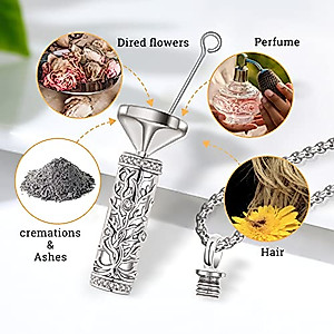 LOOVE Tree of Life Urn Necklace for Ashes Sterling Silver Tree of Life Cremation Jewelry for Ashes for Women