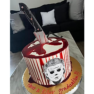 VZQI Michael Myers Knife 2Pcs Classic Halloween Blood Knife Horror Butcher Knife Props