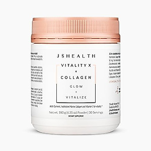 JSHealth Vitamins Vitality X + Collagen - Beauty Powder Supplement with Aloe Vera Silica and Vitamins C & E to Nourish Hair Skin and Nails (180g)