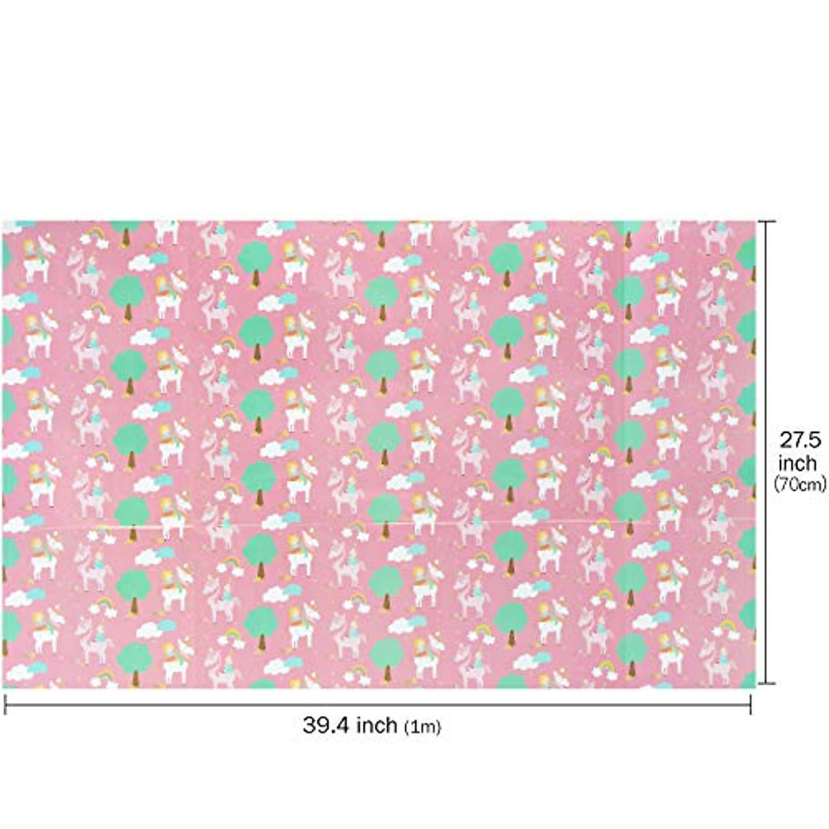 MAYPLUSS Birthday Wrapping Paper Jumbo Sheet - 8 Folded Flat - Pink Unicorn - 27.5 inch X 39.4 inch Per Sheet