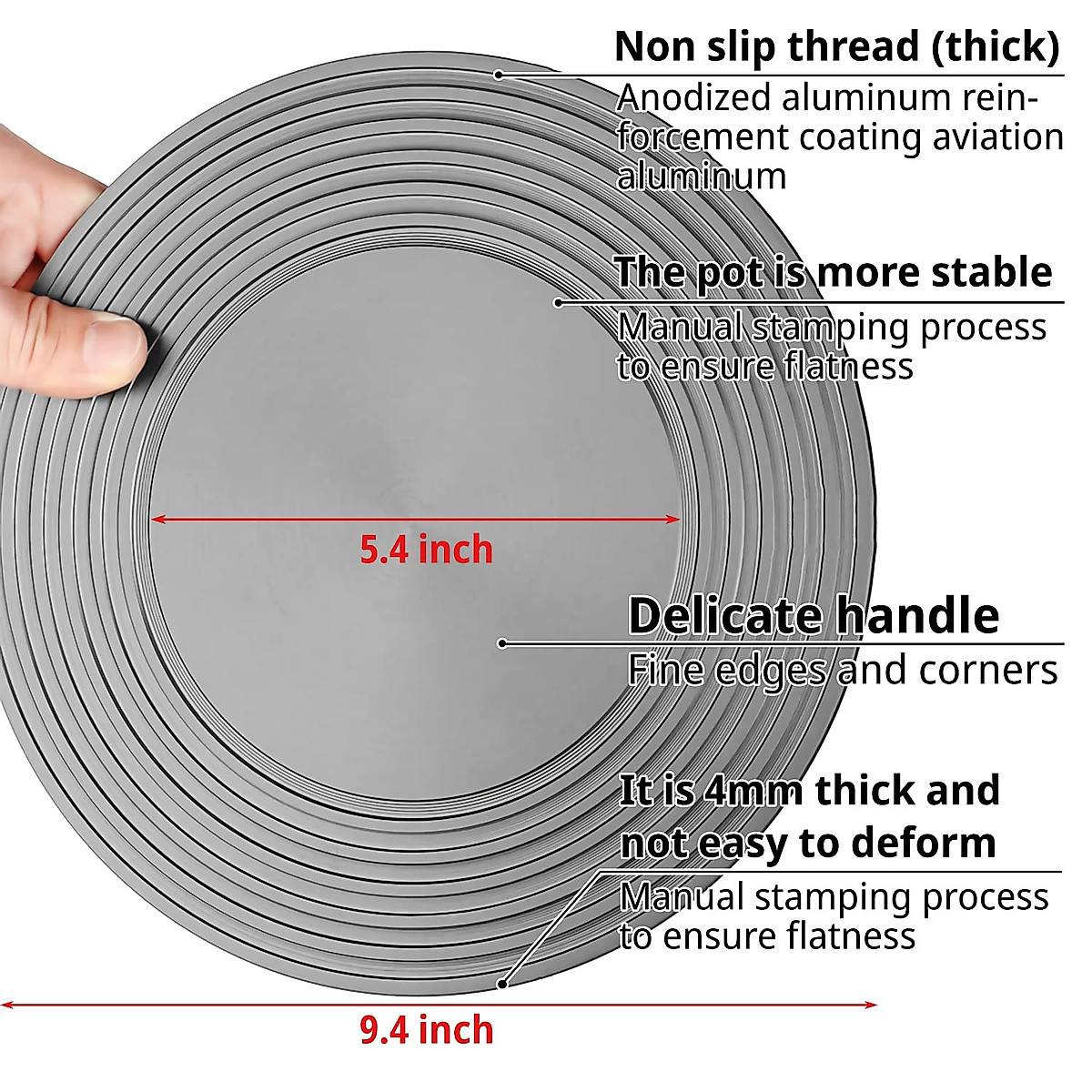 Heat Diffuser For Gas Stovetop Pot Cookware Protection Stove Diffuser Round Fast Defrosting Tray Multifunctional Thawing Conducting Simmer Plate(9.4inch with Clip)