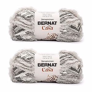 Bernat Casa Gray Cloud Yarn - 2 Pack of 226g/8oz - Polyester - 6 Super Bulky - Knitting, Crocheting & Crafts