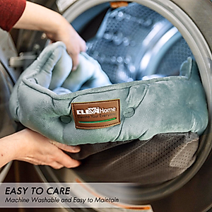 ClevaHome Cat Dog Bed for Small Pets up to 15lbs - Round Cat Beds for Indoor Cats, Machine Washable Comfortable Pet Bed for Puppy and Kitten with Non-Slip Bottom (Washed Green)