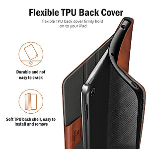 Antbox Case for iPad Air 2/iPad 6th/5th Generation(9.7'')/Pro 9.7''/Air 1 Vegan Leather Case with Pencil Holder Auto Sleep/Wake Function Smart Cover for iPad 9.7'' (Brown)