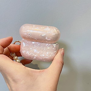 ZHIRUAN Compatible with Airpods 3rd Generation 2021 Case Cover with Pearl Keychain for Women Girl Airpods 3 Accessories for 3rd Generation AirPods Charging Case (Pink)