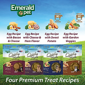 Emerald Pet Quiche Royale Premium Training Dog Treats — Healthy and Tasty Natural Dog Chews Made with Real Eggs — Limited Ingredient Dog Treats Made in The USA — Garden Veggie Treats, 6 oz
