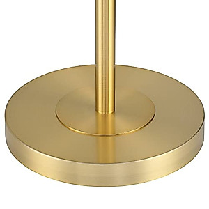 360 Lighting Rayna Modern Downbridge Floor Lamp Standing 61 1/2" Tall Warm Gold Metal Off-White Linen Fabric Drum Shade for Living Room Reading Bedroom Bedside Office Family House Home