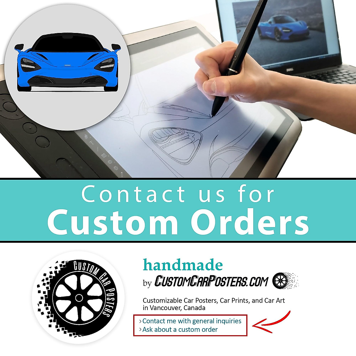 Custom Car Posters History of McLaren Generations Print Wall Art Handmade Decor of the Evolution of McLaren Automotive (MP4-12C,650S, 720S, Senna, GT) - 8x10" Satin Print (Unframed)