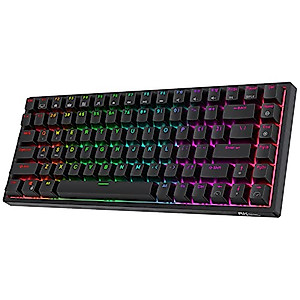 RK ROYAL KLUDGE RK84 Wireless RGB 75% Triple Mode BT5.0/2.4G/USB-C Hot Swappable Mechanical Keyboard, 84 Keys Bluetooth Gaming Keyboard w/High-Capacity Battery, Quiet Red Switch