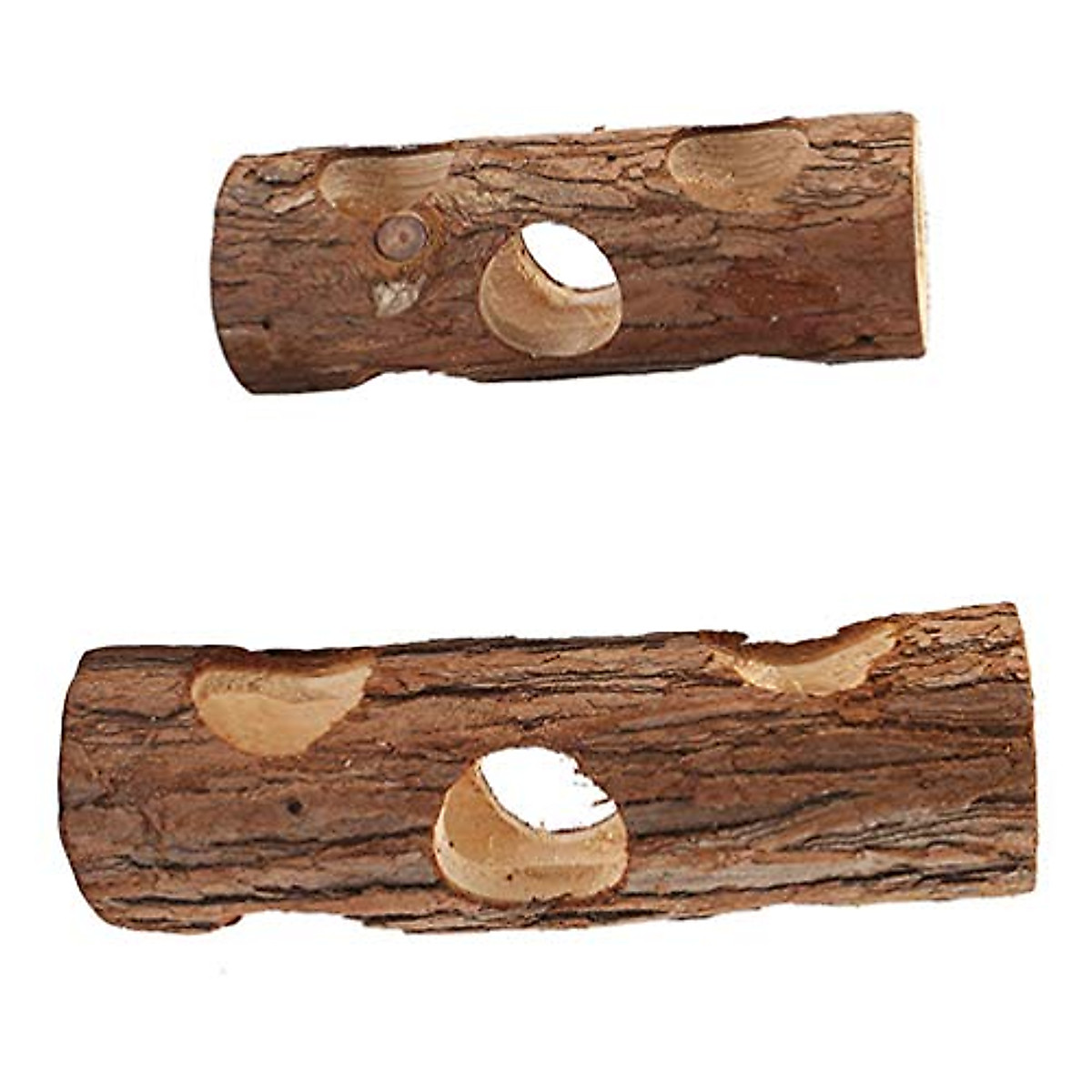 POPETPOP Rabbit Toys Rabbit Toys Rabbit Toys 2pcs Natural Wooden Hamster Tunnel Tube Toy Forest Hollow Tree Trunk (15cm+20cm) Rabbit Toy Teething Toys Bunny Toys