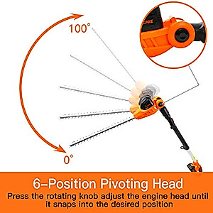 GARCARE Hedge Trimmers Cordless with Battery - Pole Hedge Trimmer with 20V 4.0Ah Li-Ion Battery & Quick Charger, 450mm Laser Cut Blade, 2.5M Pruning Saw & Garden Shears Included