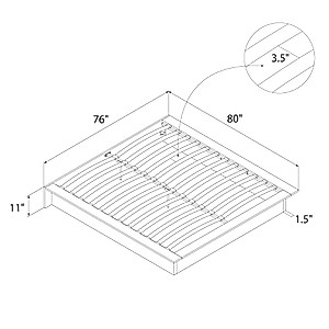 DHP Maven Upholstered Platform Bed with 11 Inch Height for Raised Mattress Support, No Box Spring Needed, King, Gray Linen