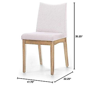 Christopher Knight Home Ignativs Fabric Dining Chair (Set of 2), Light Beige and Oak