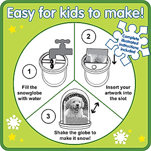 READY 2 LEARN Christmas Crafts - Design Your Own Snow Globes - Set of 4 - Christmas Snow Globes for Kids - Customizable Christmas Decorations for Home
