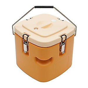 TFCFL 9.5L/2.5gal Commercial Insulated Soup Container, Commercial Food Warmer for Hot or Cold Food, Food Cooler with 4 Buckles, Soup Carrier for Restaurant, Canteen, Home (Yellow)