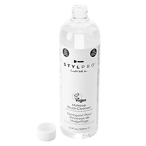 stylPro Stylideas Makeup Brushes Cleaner Solution - Professional Makeup Sponge Liquid Cleanser - Alcohol & Sulphate Free - Deep Clean Greasy Foundation - Gentle Conditioning for Soft Finish - 16.9 oz