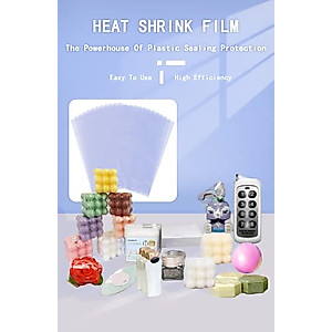 Im.Create Shrink wrap Bags - 100pcs Clear Heat Shrink Wrap for soap - PVC Remote Control Cover 4x6 Inches Shrink Plastic