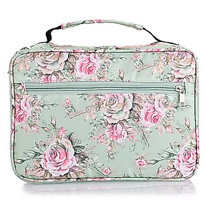 BTSKY Colored Pencil Case 300 Slots Pen Pencil Bag Organizer High Capacity Pens Holder with Double Zippers Multilayer Holder for Colored Pencils Watercolor Pens & Gel Pens Green Rose