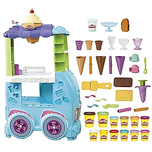 Play-Doh Kitchen Creations Ultimate Ice Cream Truck Toy Playset, Food Truck Toys for Kids, 27 Accessories, 12 Cans, Preschool Toys for 3 Year Old Girls & Boys and Up, Non-Toxic