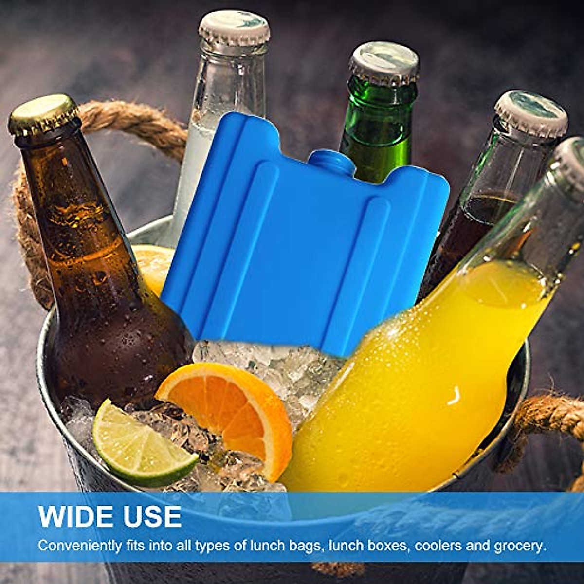 JIANWEI Ice Pack for Lunch Box - 400 ml Lightweight Food Storage Cooler Bag Reusable and Long Lasting Cool Packs Slim Freezer Packs Keep Food Fresh and Cold for Kids Lunch Box(Blue)