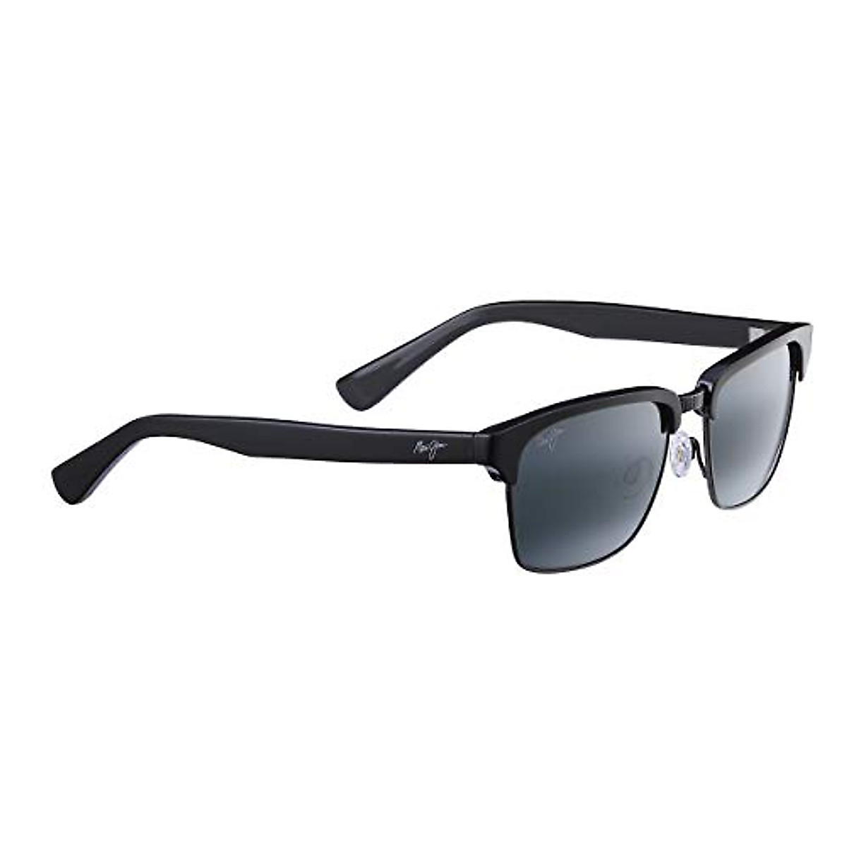Maui Jim Men's and Women's Kawika Polarized Classic Sunglasses, Black Gloss w/Antique Pewter/Neutral Grey, Medium