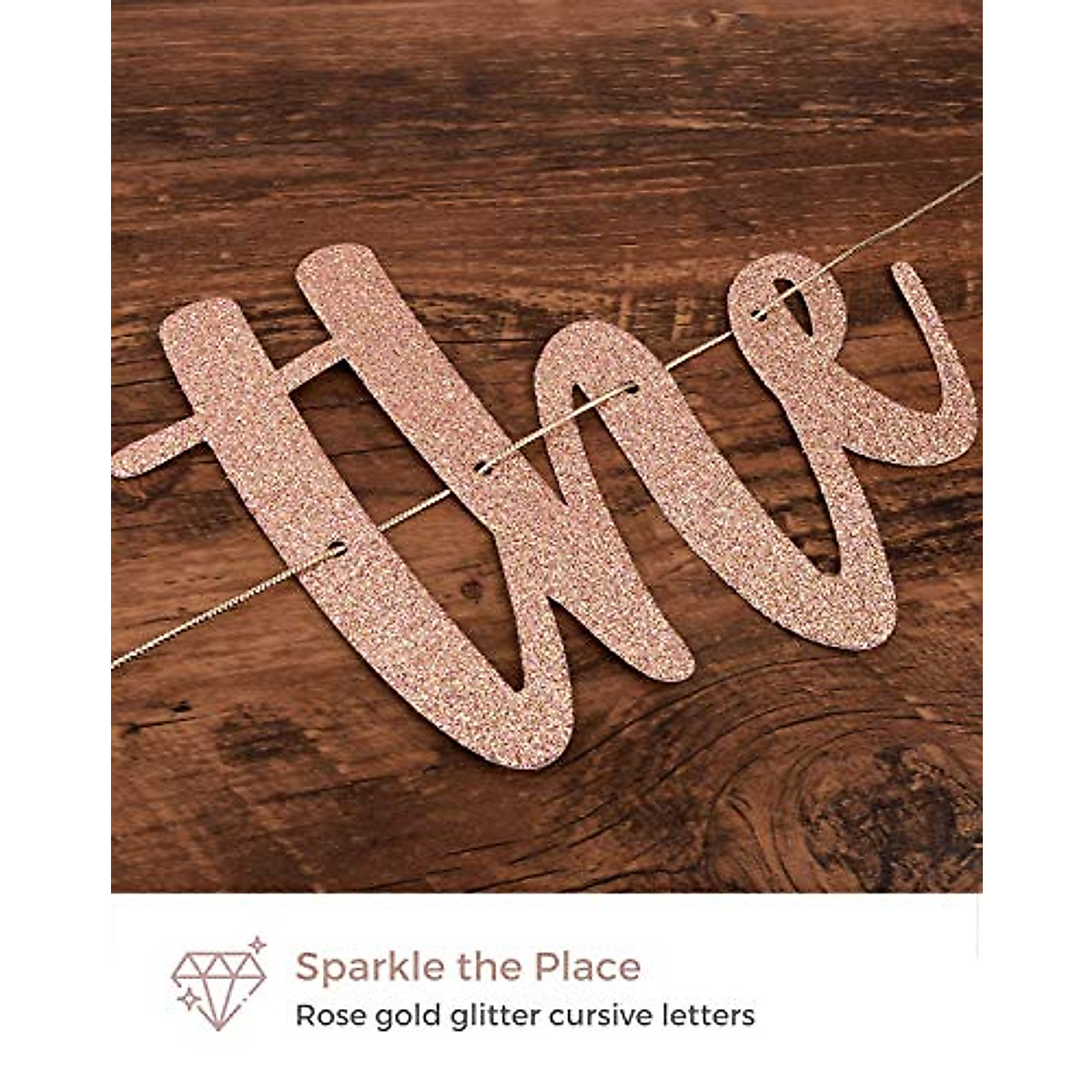 Rose Gold Bridal Shower Decorations - Bachelorette Banner - A Dazzling Sign for Your Engagement Party | Pop The Bubbly Shes Getting a Hubby | Glittering Bride to be Backdrop Decor Supplies Favors