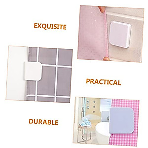 Shower Curtain Clips 6pcs Shower Curtain Fixing Clip White Shower Curtains White Drapes White Shower Curtain Rod Bathtub Insert Shower Guards to Keep Water in Shower Windproof